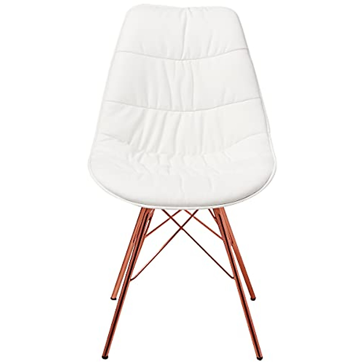 OSP Home Furnishings Langdon Faux Leather Task Chair with Rose Gold Base, White