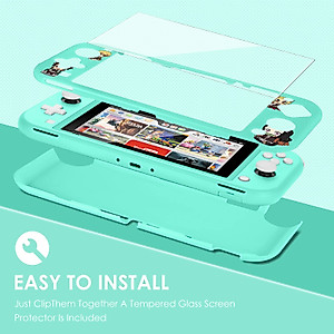 oqpa for Nintendo Switch Lite 2019 Case for Girls Boys Kids PC Cute Kawaii Anime Cartoo Design Cool Slim Protective Cases Hard Shell Cover with Screen Protector Glass for Switch Lite,Gui