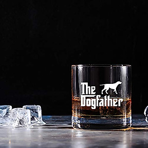Perfectinsoy The Dogfather Whiskey Glass Gift Box, Perfect Birthday Gifts for Dog Dad, Dog Mom, Animal Rescue or Vet Tech, Colleague, Dog Lover Gifts for Dog Dad, Veterinarian Gifts for Men & Women
