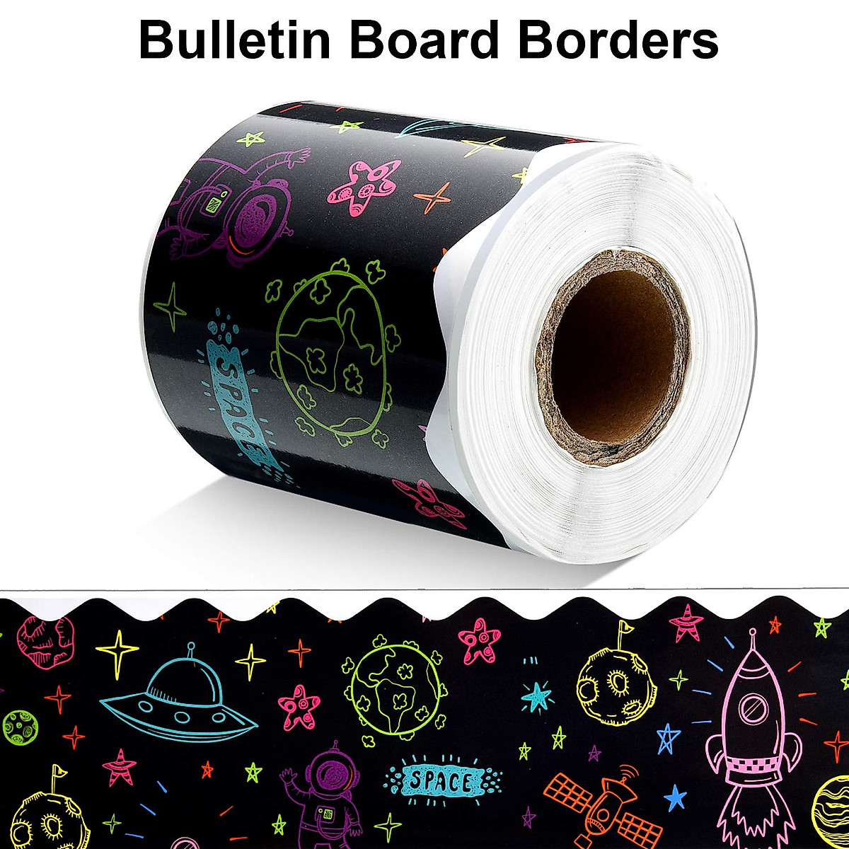 49 Feet Bulletin Board Borders School Themed Decorative Stickers Confetti Teaching Press Border for School Classroom Display Decoration (Color 3)
