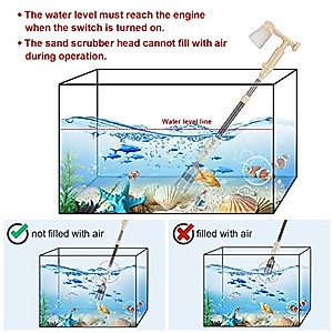bedee Aquarium Vacuum Gravel Cleaner: Electric Fish Tank Gravel Cleaner 6 in 1 Automatic Siphon Vacuum Cleaner Kit Adjustable Water Flow for Washing Sand Water Changer Filter-Waterproof DC 12V Safer