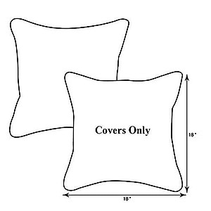 Pcinfuns Set of 2 Patio Indoor/Outdoor All Weather Decorative Throw Pillow Cover Cushion Case for Replacement 18" x 18" (Green and Grey)