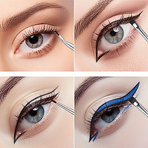 12 Pieces Eyeliner Brushes Set, Slanted Makeup Gel Eyeliner Brush Line Fine Bent Eyeliner Brush Pointed Round Makeup Brush Angled Eyeliner Makeup Tool for Girls Women Cosmetic Applicators