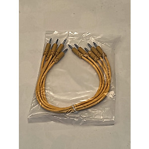 Starving Students Music Supplies Luigis Modular Supply Spaghetti Eurorack Patch Cables - Package of 5 Gold/Orange Cables, 12 (30 cm)