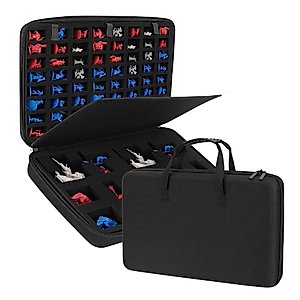 Brappo Miniature Storage Carrying Figure Case -Figurine Minature Carrying Case,Compatible with Warhammer 40k, Dungeons & Dragons and More.With 64 Slot Sponge and Pre-Cut Customizable Space Sponge.