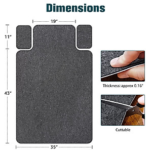 Placoot Office Chair Mat for Hardwood Floor & Tile Floor 55"x35" Desk Chair Mat for Rolling Chairs Electrostatic Adsorption Large Anti-Slip-Recyclable Material Floor Mat for Office/Home with Lip