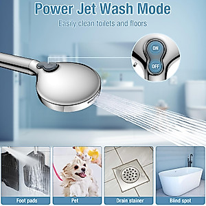 Filtered Shower Head with Handheld, 9 Modes High Pressure Shower Heads with Filter, 72"Hose, Adjustable Bracket, Hard Water Filter Mineral Beads to Remove Chlorine and Harmful Substance, Chrome