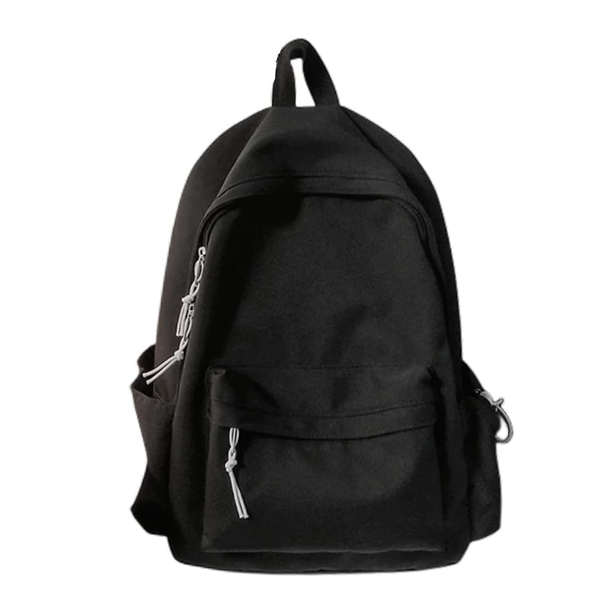 KOWVOWZ Kawaii Cute Aesthetic School Laptop Backpack with Accessories Plush Pendant for Teen Girls (Black, without Mr. Rabbit)