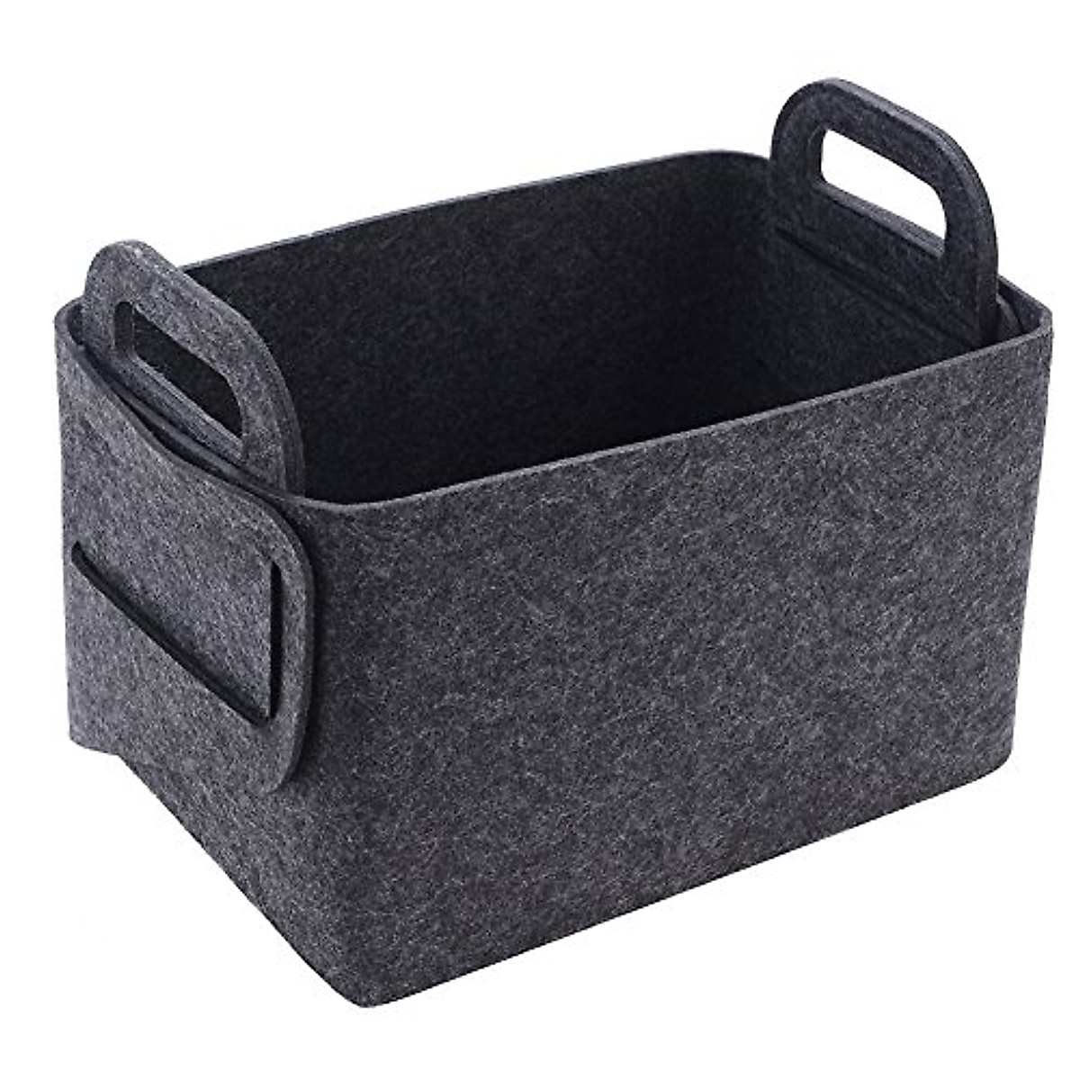 Storage Basket Felt Storage Bin Collapsible & Convenient Box Organizer with Carry Handles for Office Bedroom Closet Babies Nursery Toys DVD Laundry Organizing
