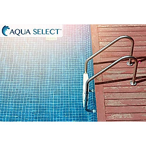 Aqua Select Three Tread Stainless Steel Pool Ladder | Entry and Exit System for In-Ground Swimming Pools | 250 Pound Capacity | 1.90-Inch Outer Diameter | with Non-Slip Plastic White Steps