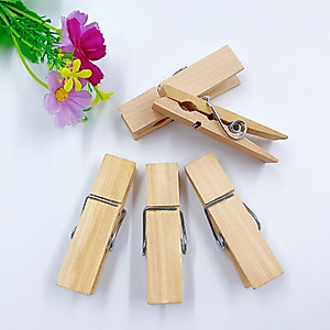 50pcs Large Wooden Clothespins 2.83 inch Length Sturdy Clothes Pins for Laundry Hanging DIY Crafts (50)