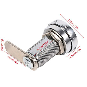 3 Digit Code Combination Lock, Stainless Steel Durable Security Lock Easy to Install Password Coded Cabinet Lock for Household(17~23mm)