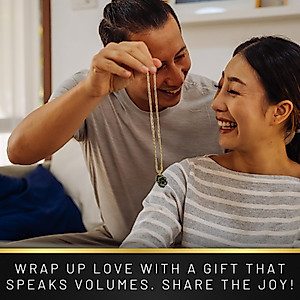 Eternal Necklace by Eternal Rose 24k Gold Dipped Forever Rose Necklace - (Blue Velvet)