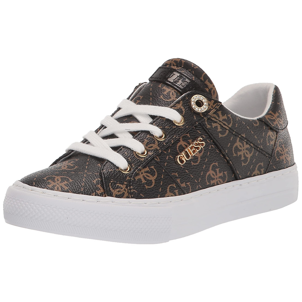 Guess Women's Loven3 Sneaker, Brown Multi 908, 7.5