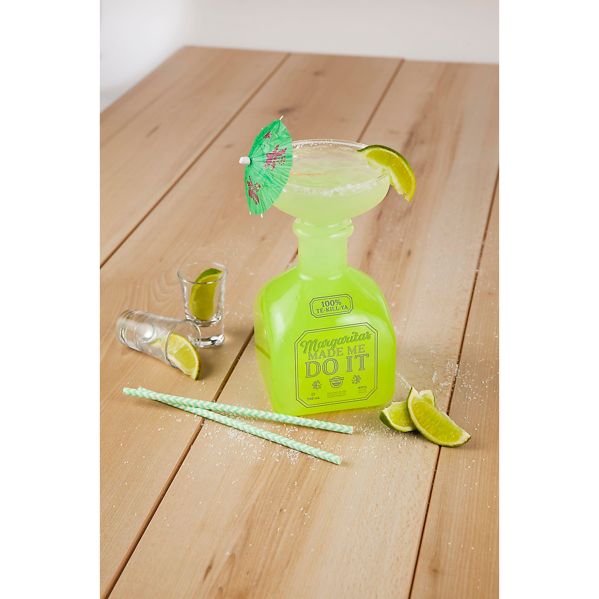 BigMouth Margarita Bottle Glass –Hilarious Glass Holds up to 32 Oz –Glass Shaped Like A Tequila Bottle,Reads,“Margaritas Made Me Do It”,Make a Great Gift for Margarita Lovers,clear (BMWG-0025),1 count