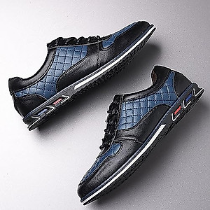 COSIDRAM Men Casual Shoes Comfort Loafers Driving Flats Shoes for Male Fashion Business Work Office Dress Lightweight Blue 10