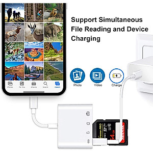 A-BST SD Card Reader Micro SD/SD Card Adapter 4 in 1 Trail Game Camera Card Viewer Reader 3.0 USB OTG Cable Compatible for iPhone/iPad Plug and Play