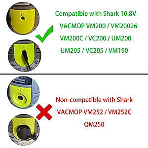 Charger for Shark VACMOP VM200 VM200C VM20026 UM200 UM205 VC200 VC205 VM190 VM19026 VMP30 Series 10.8V Li-ion Battery Pro Cordless Hard Floor Vacuum Mop Replacement Power Adapter 5.9Ft