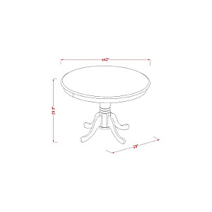 HomeStock Gothic Glamour 3-Piece Rounded Kitchen Table Set Featuring A 42" Table and Two Elegant Wood Seat Dining Chairs for Stylish Dining Experiences