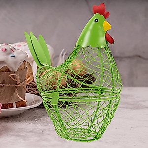 Didiseaon Fresh Egg Holder Eggs Gathering Basket Hen Egg Basket Iron Storage Rack Vintage Kitchen Storage Basket Vegetable Basket