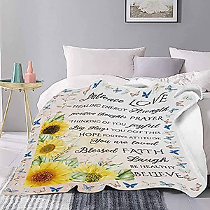 Healing Warm Blanket Soft Hugs Comfort Thoughtful Encouraging Soft Blanket Caring Gift Throw Blanket - for Positive Energy Love Support Comfort - for Best Friend Women Men Get Well Gift