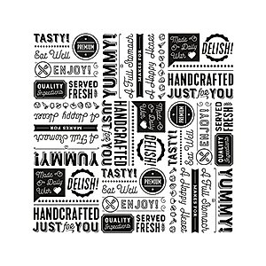 G.E.T. P-GT-1212-W 12" x 12" White Food Word Text Grease-Resistant Food-Safe Wrap Paper, Deli Wrap, Clipper Mill (1000 Pieces)