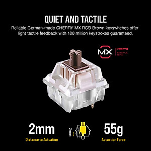 Corsair K95 RGB Platinum XT Mechanical Gaming Keyboard, Backlit RGB LED, Cherry MX RGB Brown, Black (Renewed)