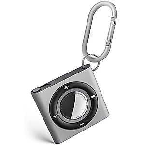 Clayco Airlock Case for AirTag with Keychain Carabiner Ring, Scratch Resistant Rugged Protective Case Cover Compatible with Apple AirTags 2021 (Gray)