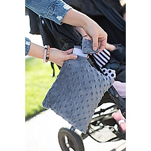 J.L. Childress Cuddle 'N Cover Stroller Blanket - Silky and Minky Fabrics - Blanket Attaches to Stroller - Privacy Cover, Blanket, Sun Shade - 30" x 30" - Grey