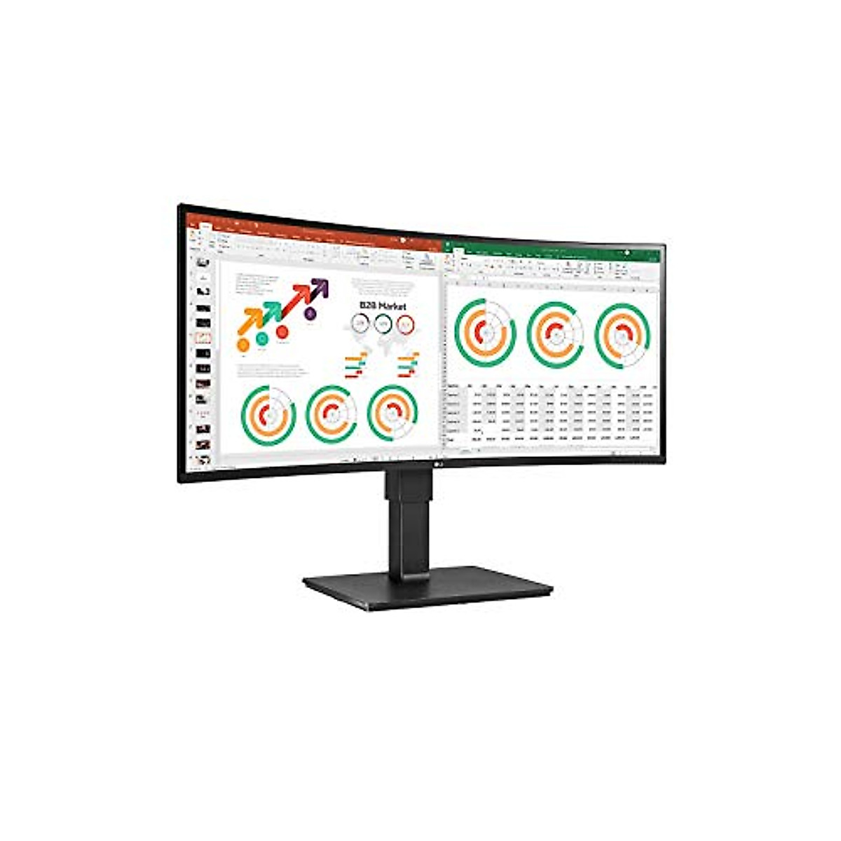 LG 34BN770-B 34" 21:9 QHD UltraWide HDR10 IPS Monitor, Built-In-Speakers, TAA Compliant, Black