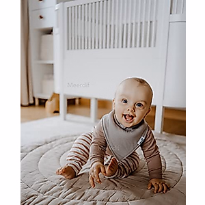 Meerdif Baby Bandana Drool Bibs 10 Pack Solid Organic Cotton Baby Bibs for Boys, Girls, Unisex - Plain Colors