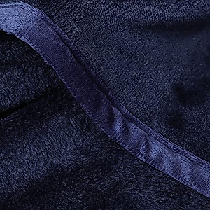 PiccoCasa Flannel Fleece Blanket Soft Lightweight Warm Fuzzy Blanket for All-Seasons, Luxury Comfy Decorative for Couch Living Room 50"x60" Navy Blue