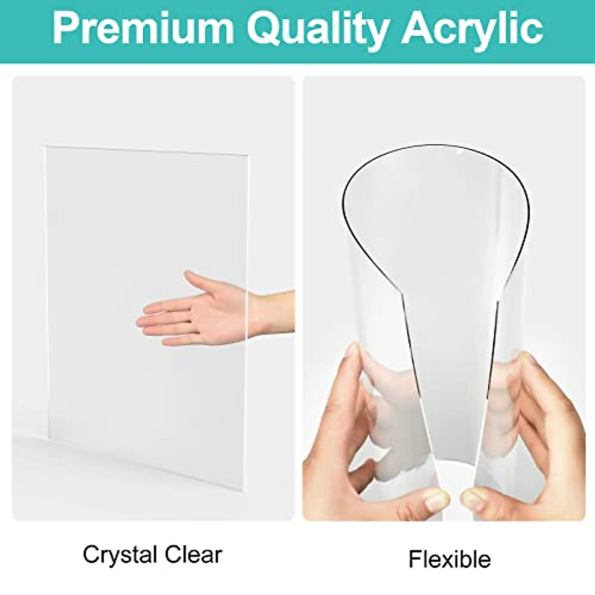 MaxGear 3 Pieces 12" x 16" Plexiglass Sheets, 1 mm Thick Clear Acrylic Sheet, Acrylic Panel with Protective Film for Handcraft, DIY Display Projects, Photo Frame, Sign, Dust Cover, Painting