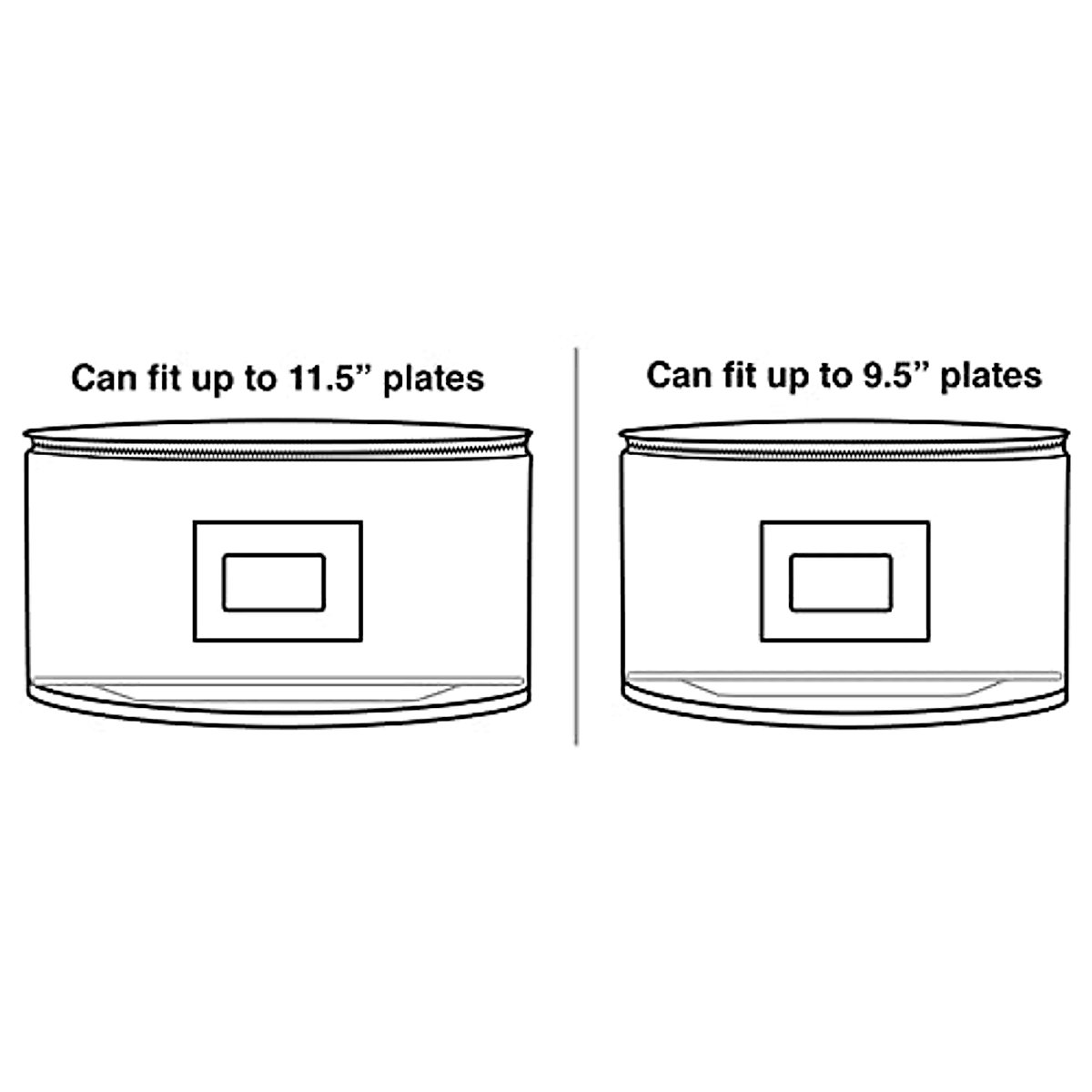 In This Space Grey Twill Hard Shell(tm) Two Square China Plates Storage Container With Secure Lid for dinner round or square plates (11.5” and 9.5”)