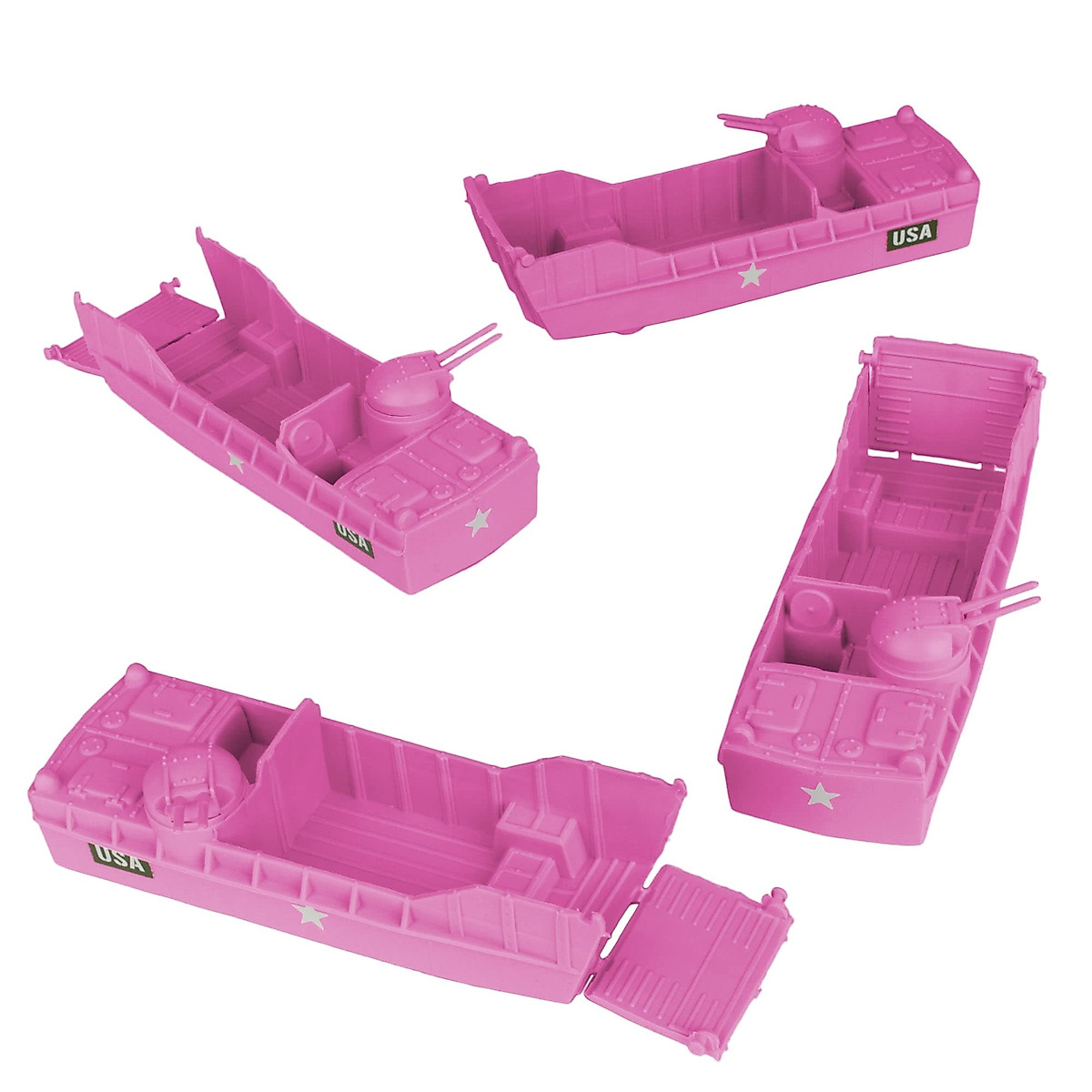 BMC Classic Marx Landing Craft - 4pc Pink Plastic Army Men Boat Vehicles