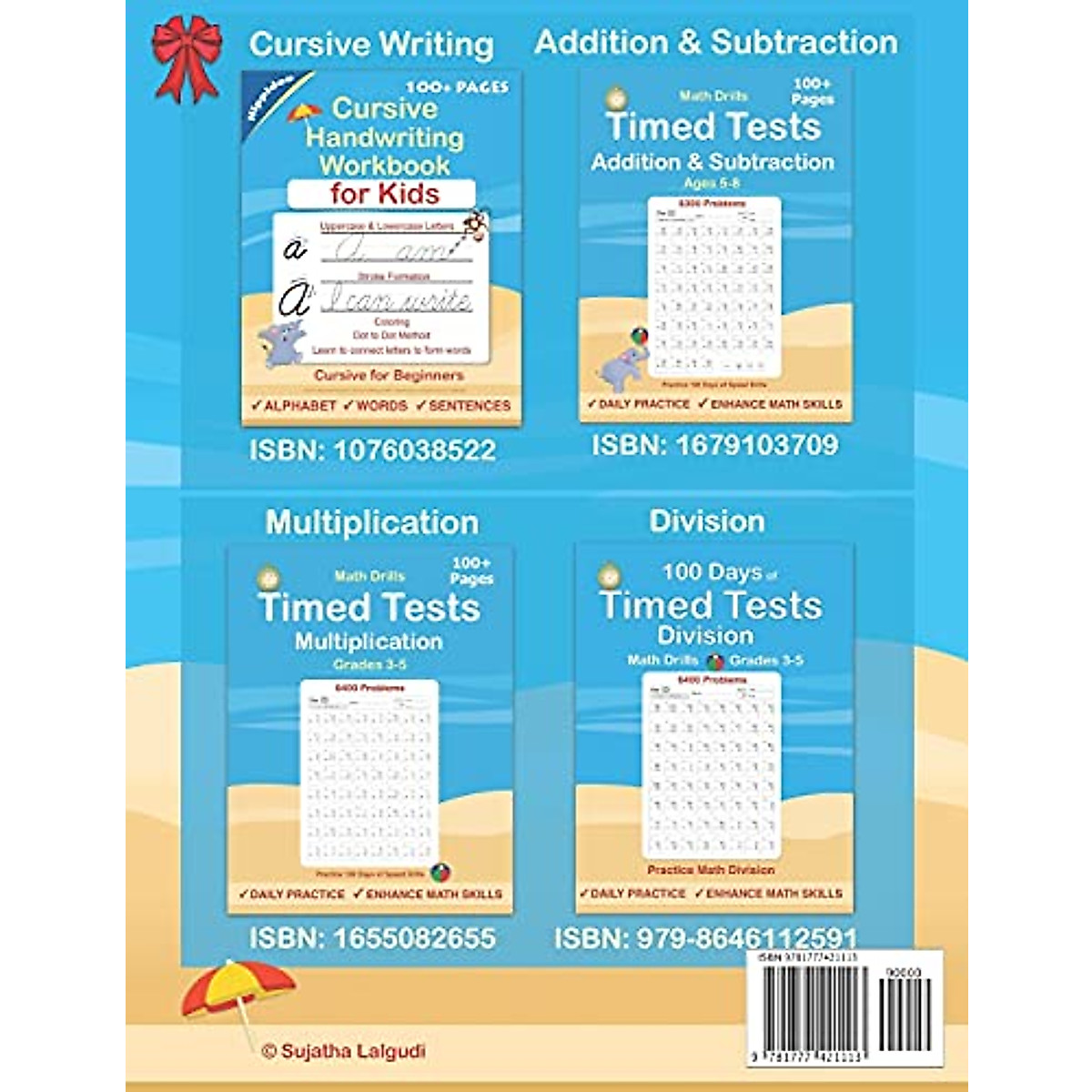 Handwriting Practice Book for Kids Ages 6-10 : Printing workbook for Grades 1, 2 & 3, Learn to Trace Alphabet Letters and Numbers 1-100, Sight Words, ... and Math Drills for Grades 1, 2, 3 & 4)