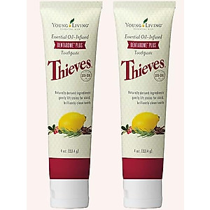 Young Living Thieves Dentarome Plus Toothpaste - 4 oz (2-Pack) - Natural Oral Care for a Bright Smile - Thieves-infused Toothpaste - Naturally Derived Ingredients