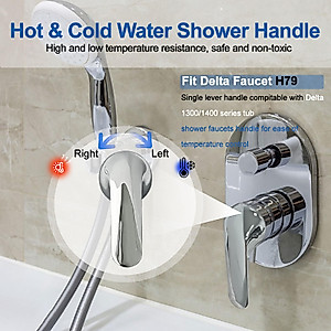 Single Metal Lever Handle Replacement for Delta H79 Faucet Handle Compatible with Delta Tub & Shower Handle for Delta 1300/1400 Series Tub Faucet, Shower with Screw & Wrench