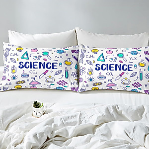 Erosebridal Science Theme Fitted Sheet Science Formula Bed Sheets Full Size Math Geometry Science Themed Bed Set Math Equation Bedding Set Mathematics Formula Bedding School Dorm Room Decor