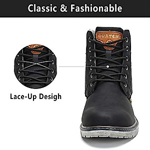 Winter Mens Hiking Boots Womens Snow Boots Warm Outdoor Anti-Slip Athletic Walking Hiking Mens Ankle Shoes Black 12.5 Women/11 Men