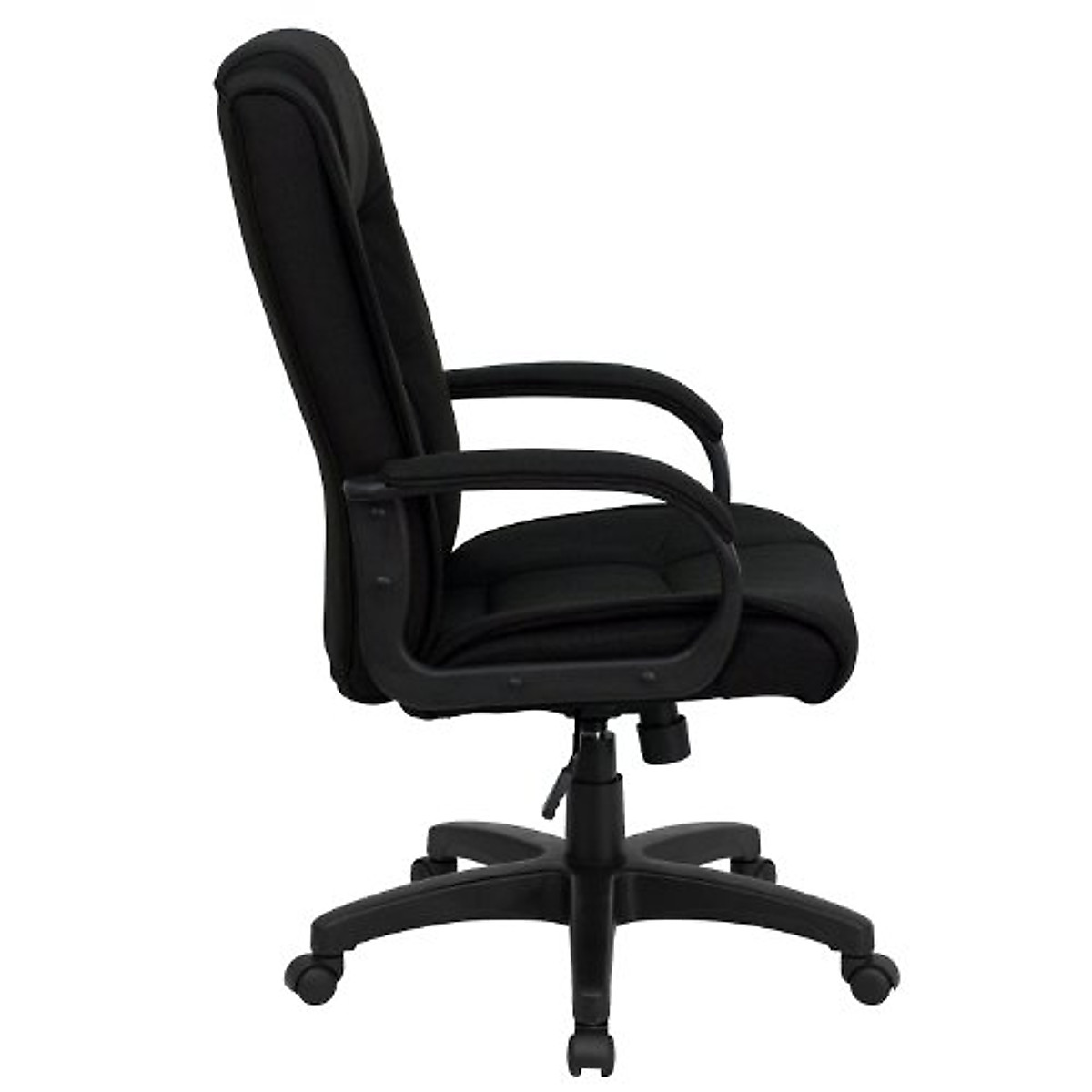 Flash Furniture Jessica High Back Black Fabric Executive Swivel Office Chair with Arms