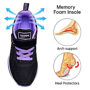 Autper Kids Air Tennis Running Shoes Memory Foam Athletic Lightweight Sports Walking Sneakers for Boys Girls (Little Kid Purple US 2.5)