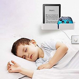 Bedside Shelf Caddy Basket Pocket Organizer to Storage Remotes,Tablet Cellphone Charging,Clock- Stick On Adhesive Tapes & Nails Installations Both Offered for Bedroom,Dorm,Offices.(1 Psc/Set)