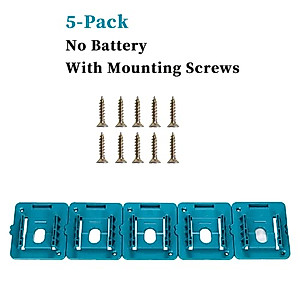 Crtbelfy Battery Holder Mount for Makita 18V Battery Dock Holder Fit for BL1860 BL1850 BL1840 BL1830 Batteries - 5 Pack