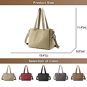 Handbags for Womens Top-Handle Hobo Purse Casual Large Capacity Shoulder Bags Ladies Canvas Tote Satchel Purse (Black)