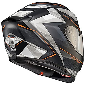 ScorpionEXO R420 Engage Full Face Polycarbonate Intergrated Bluetooth Speaker Pockets DOT Approved Unisex Adult Motorcycle Helmet (Orange - Large)