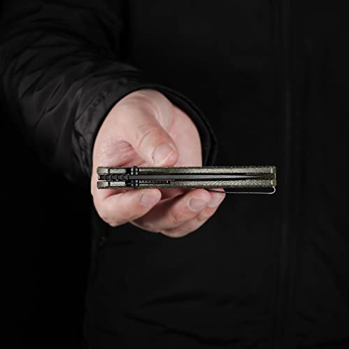 CIVIVI Sokoke Folding Knife, Ray Laconico Pocket Knife for EDC, 3.35" 14C28N Steel Blade Burlap Micarta Handle Thumb Stud Opener Front Flipper Utility Knife C22007-2