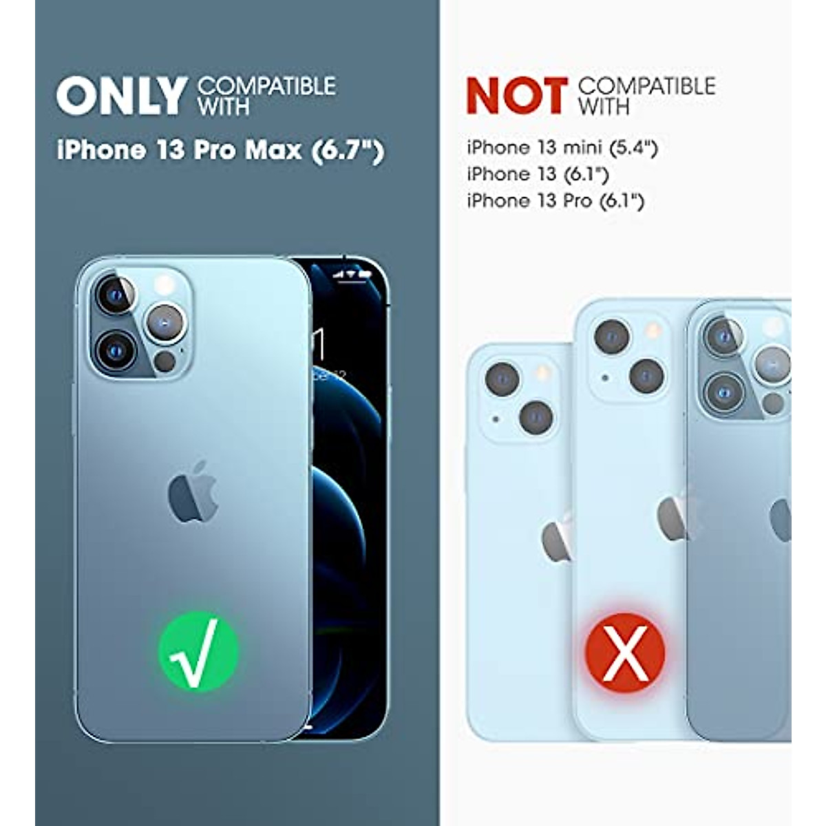 SUPCASE UB Edge Pro Series Case for iPhone 13 Pro Max (2021 Release) 6.7 Inch, Slim Frame Clear Protective Case with Built-in Screen Protector (Cerulean)