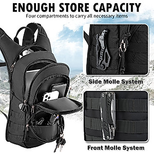 MIRACOL Tactical Hydration Backpack with 2L Water Bladder, 900D Military Molle Water Backpack Fit Men Women