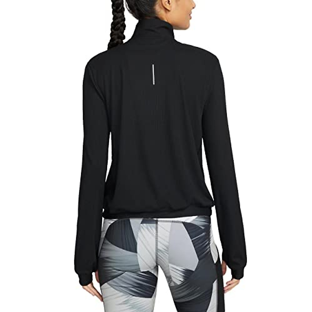 Nike Dri-FIT Element Women's Running Mid Layer (as1, alpha, m, regular, regular, Black/Pure Platinum)